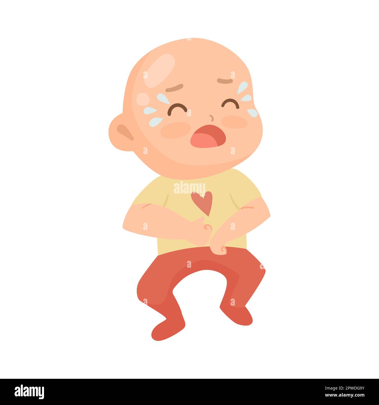Cute newborn crying cartoon illustration Stock Vector Image & Art - Alamy