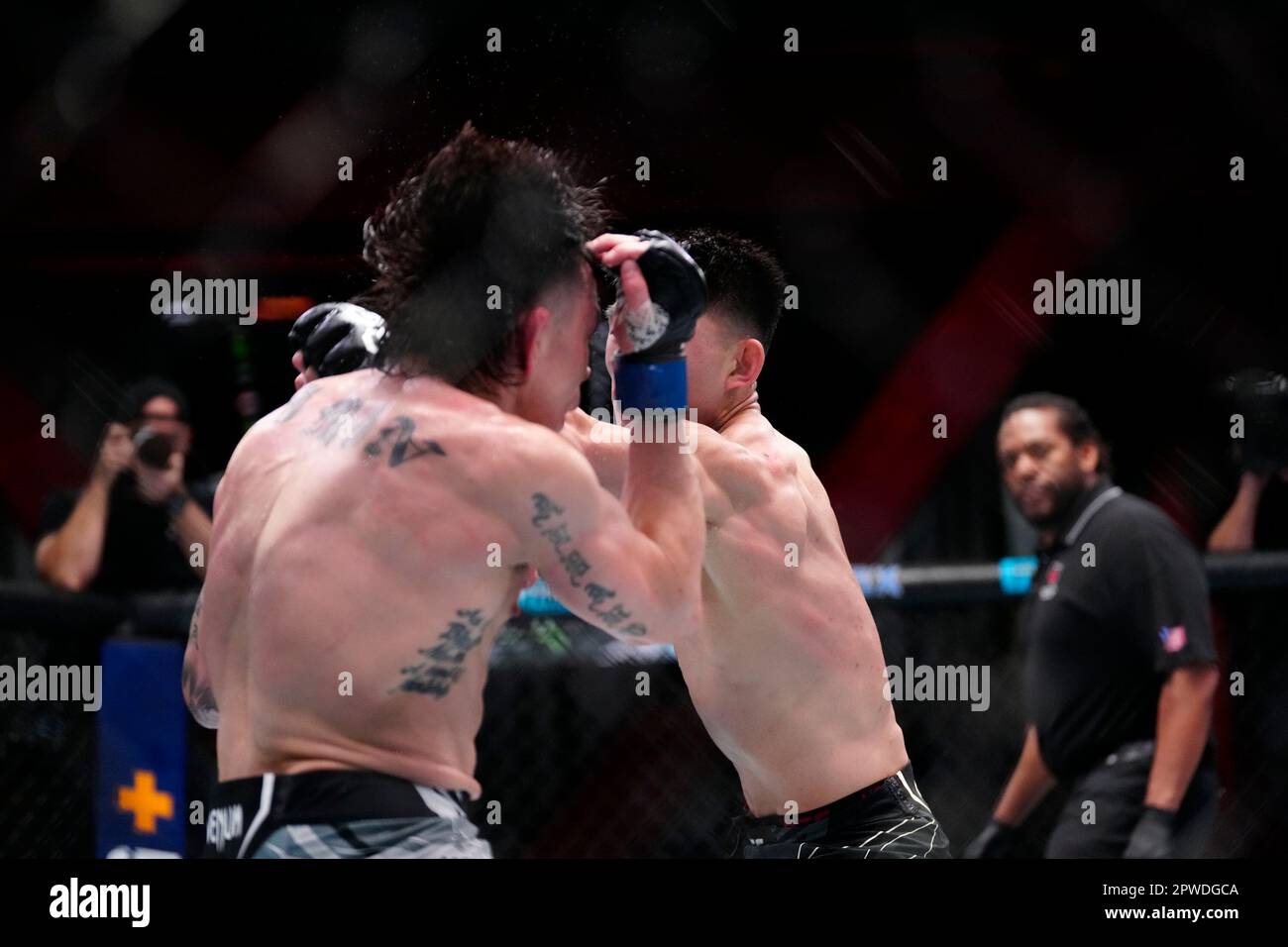 LAS VEGAS, NV - April 29: Song Yadong and Ricky Simon fight in a ...