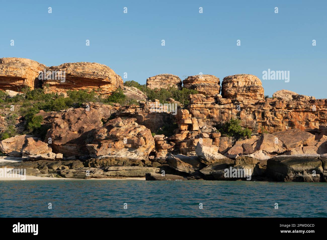 Sandstone Rocks at Verandah Beach, Kimberley Coast, WA, Australia Stock ...