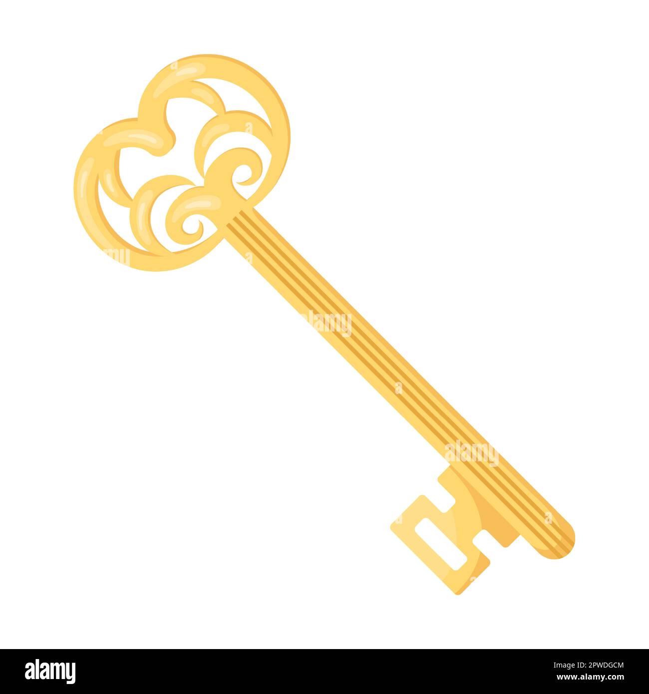 vintage golden key flat vector illustration. Collection of door key ...