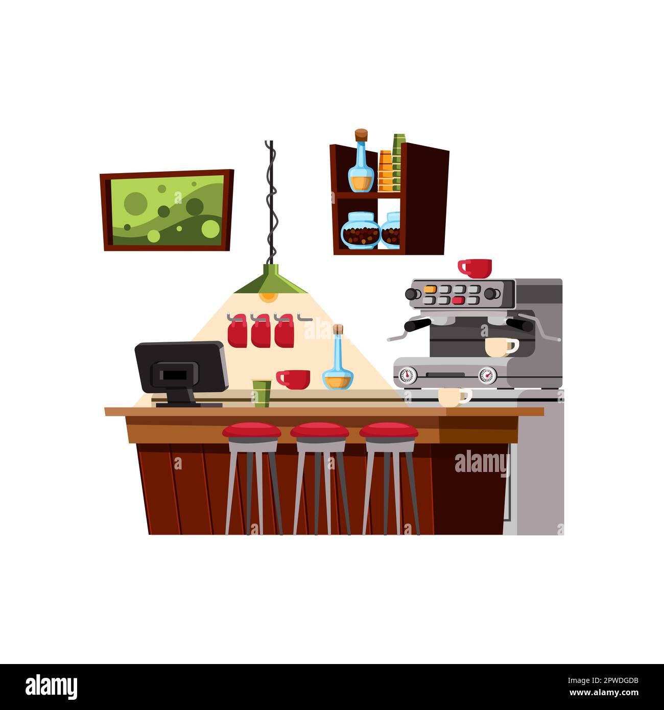 Coffee shop desk table Cut Out Stock Images & Pictures - Alamy