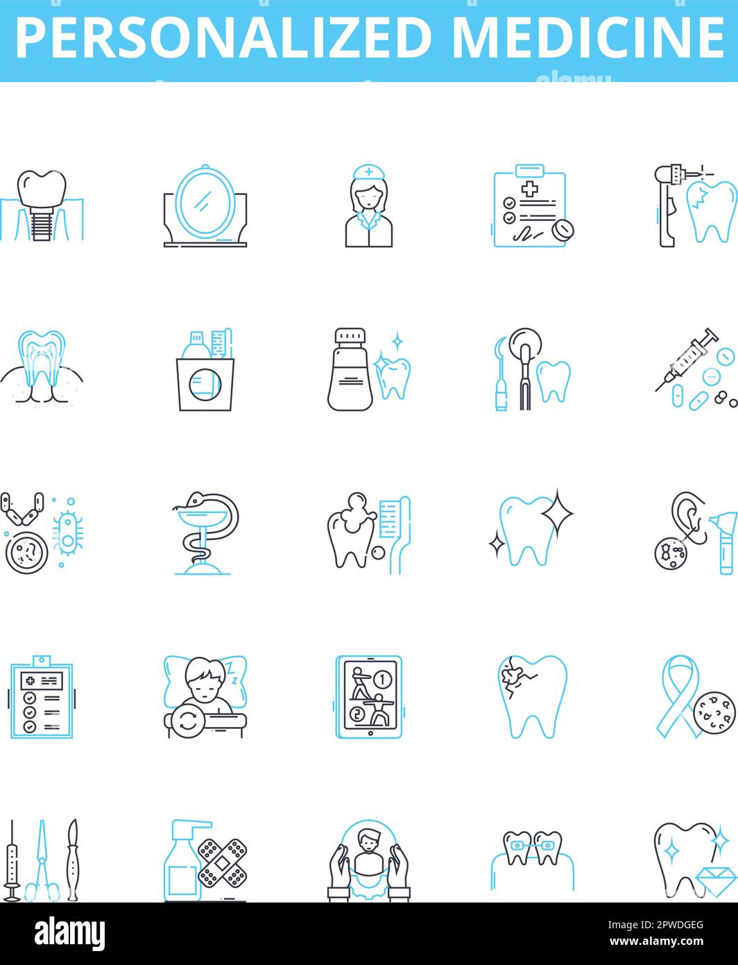 Personalized medicine vector line icons set. Personalized, Medicine ...