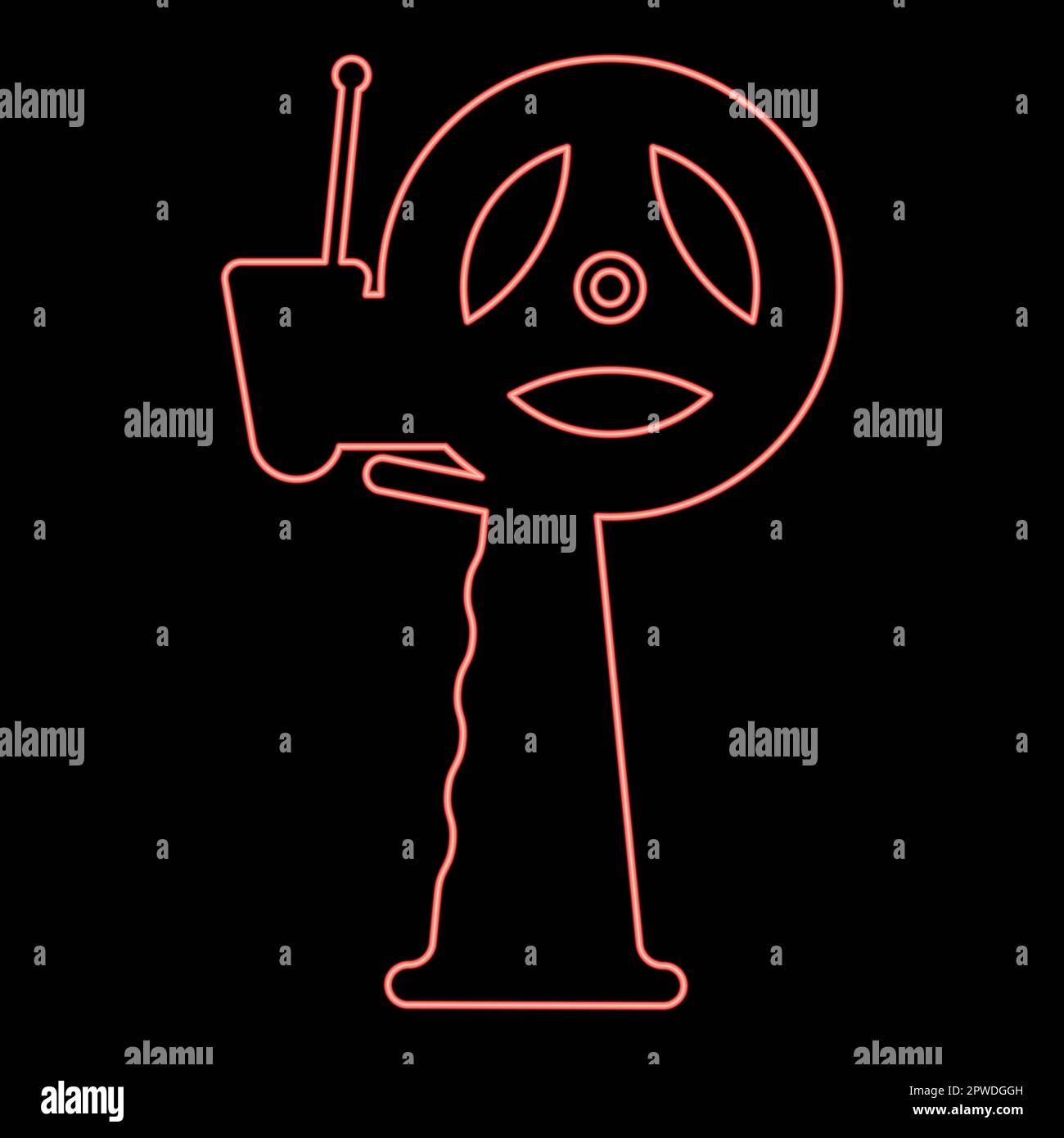 Neon dispenser with scotch tape adhesive for hand red color vector ...