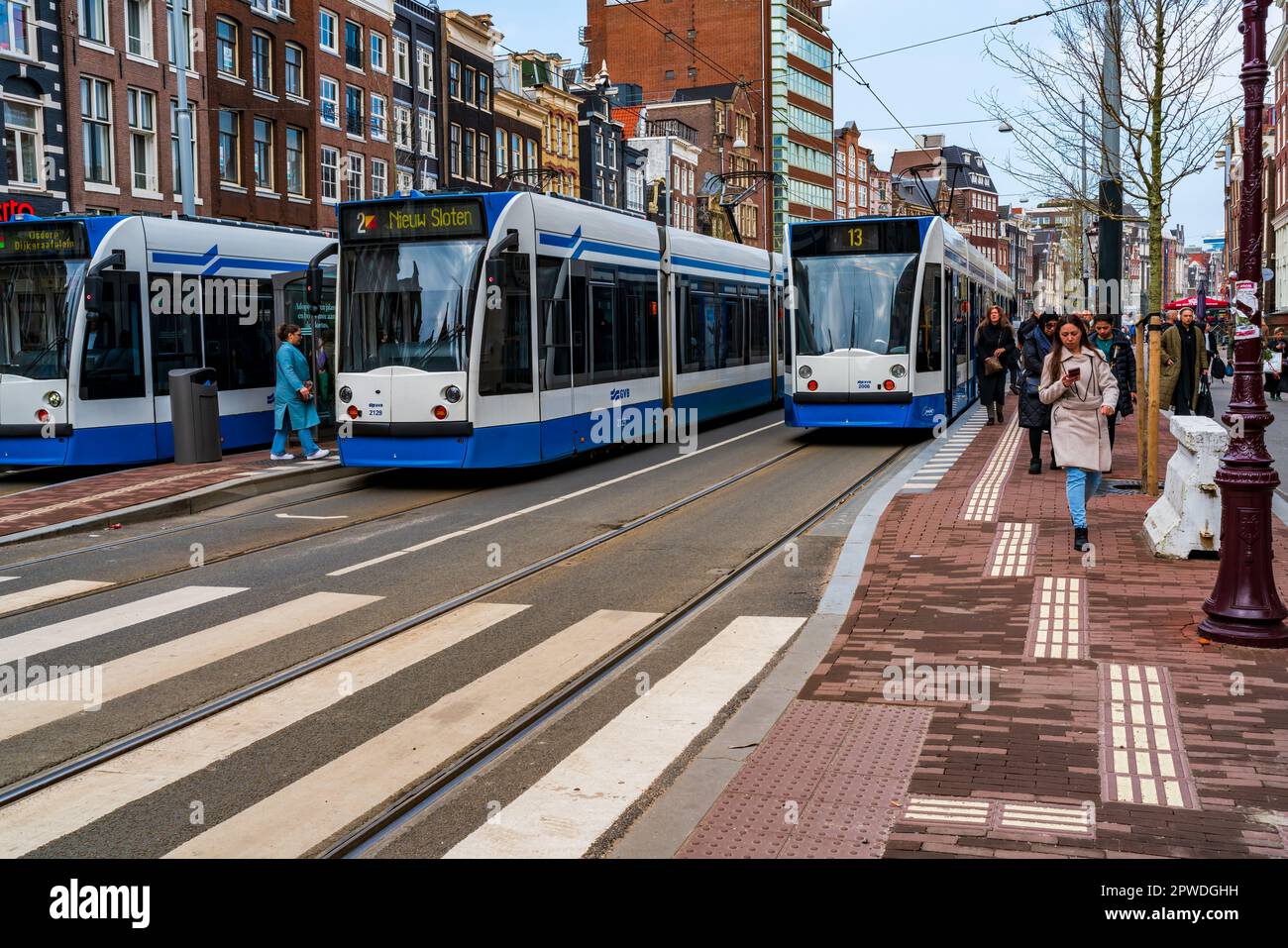 AMSTERDAM, HOLLAND - APRIL 18, 2023: Street view of Amsterdam, vibrant ...