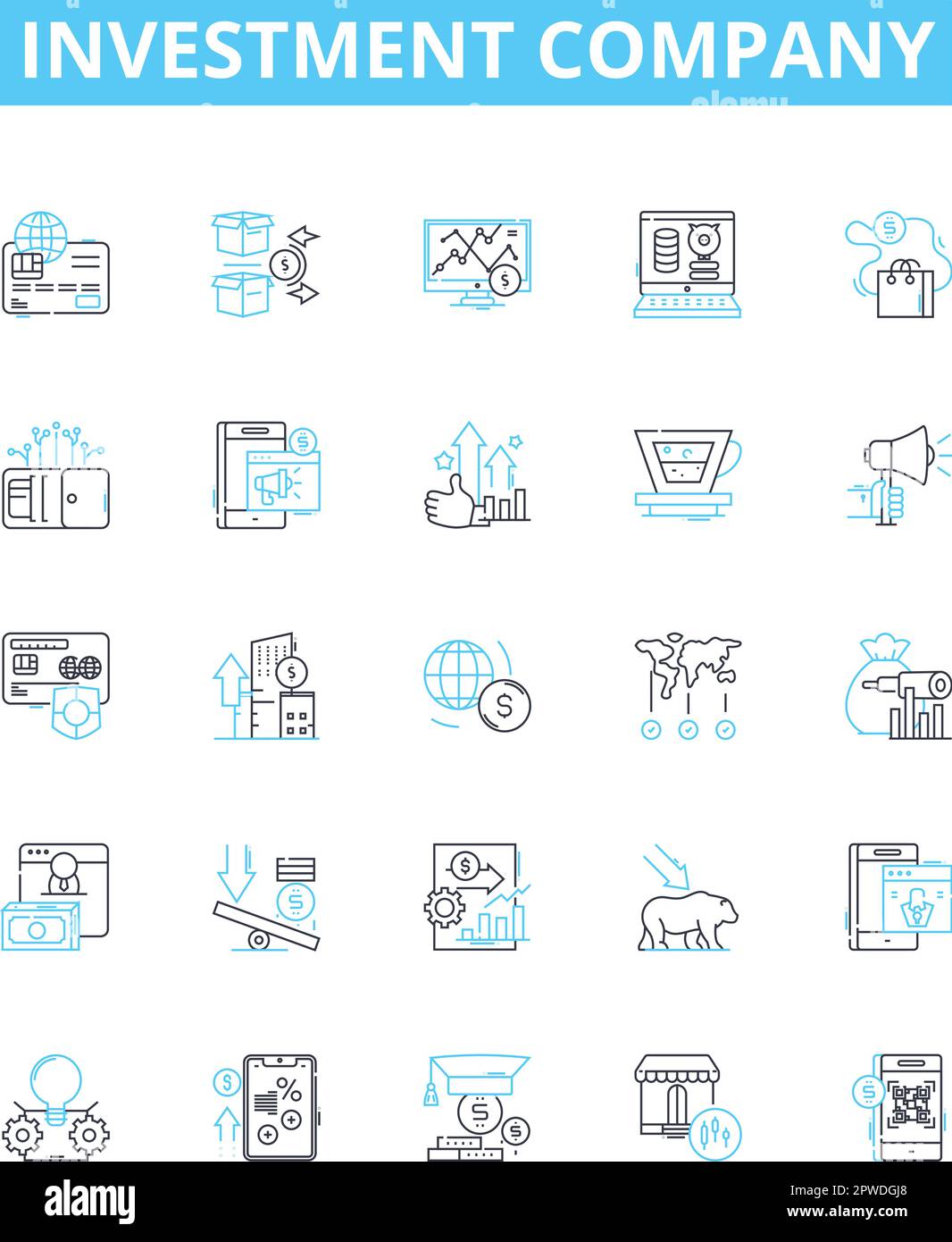 Investment company vector line icons set. Investment, Company, Finance ...