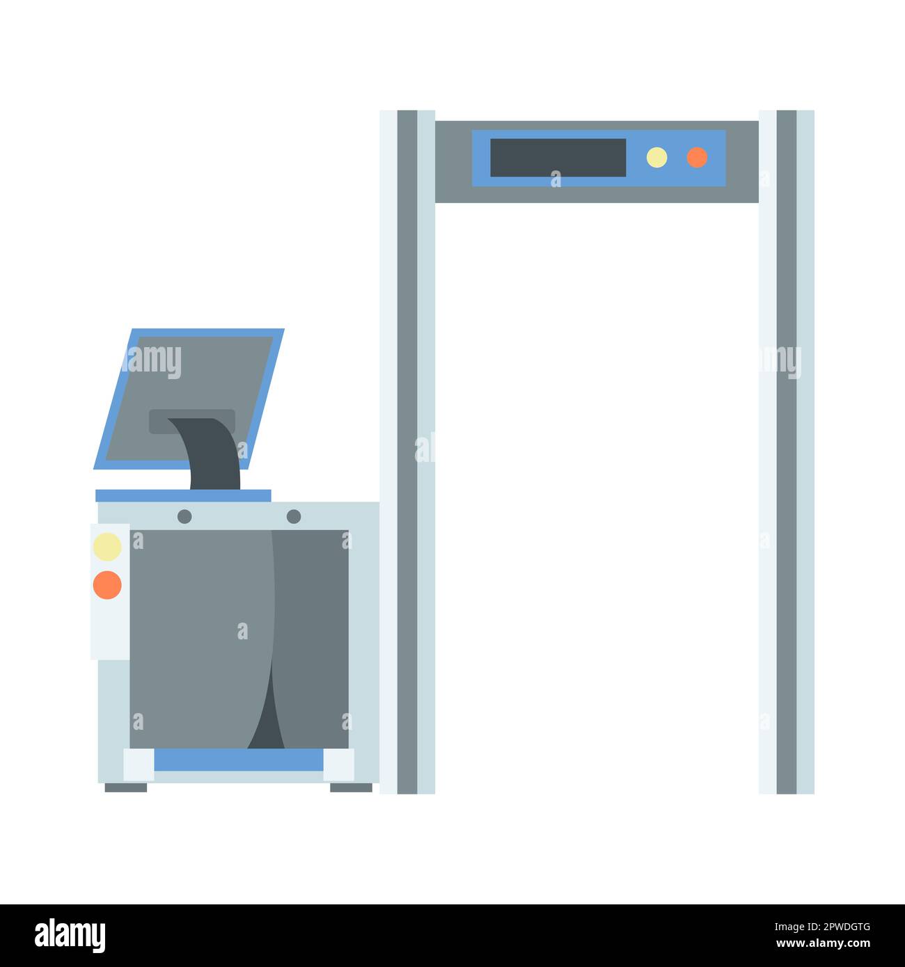 Airport metal detector arch cartoon illustration Stock Vector Image ...