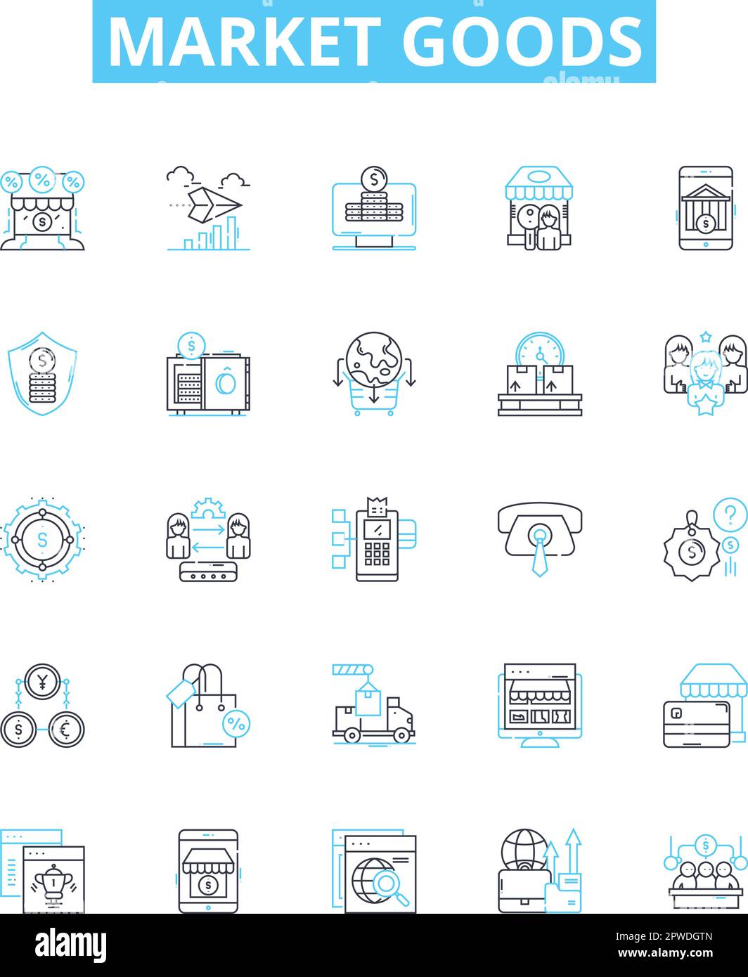 market goods vector line icons set. Goods, Market, Products, Supplies ...