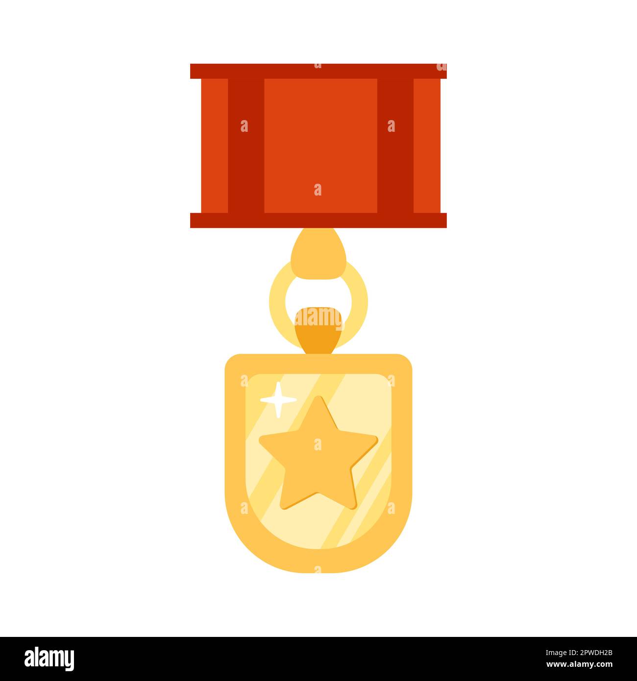 Gold medal with star and red ribbon vector illustration Stock Vector ...