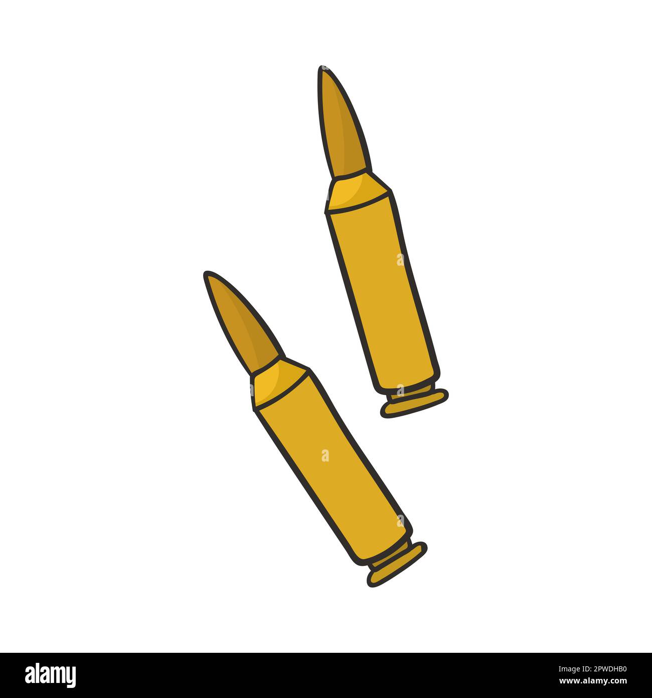 Military golden bullets doodle cartoon illustration Stock Vector Image ...