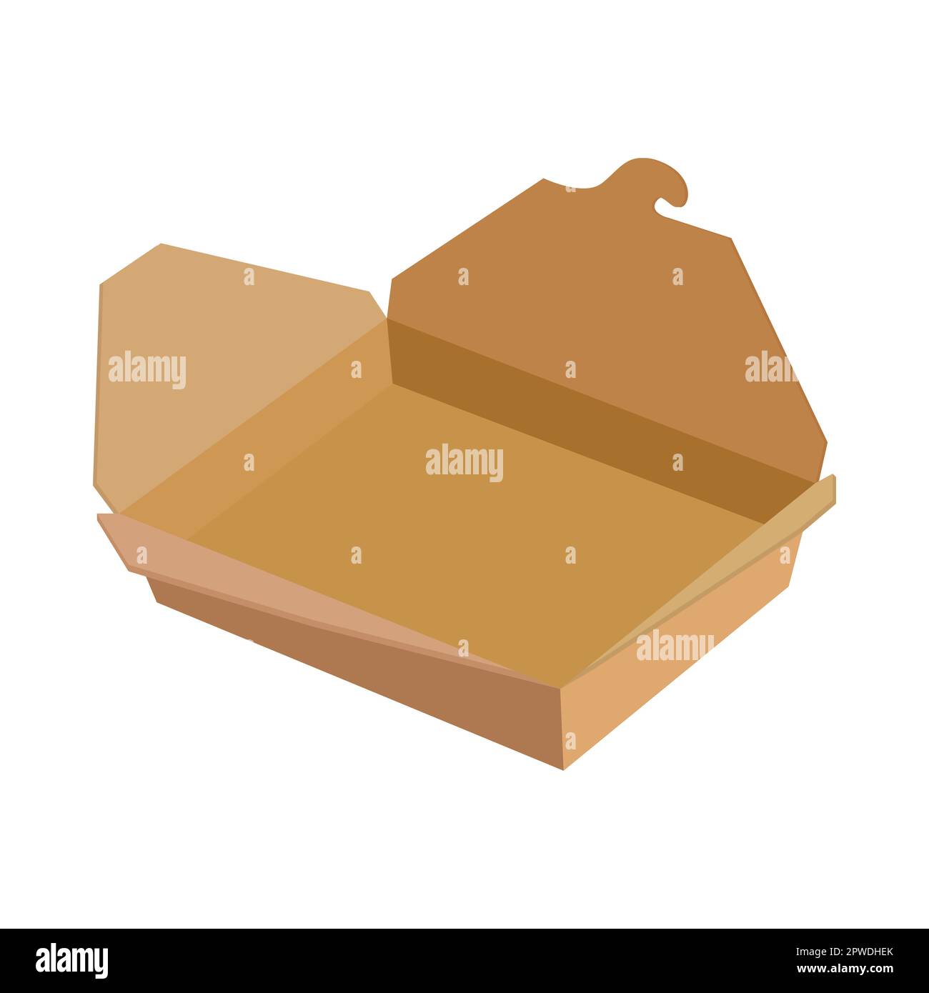 Carton rectangular opened shallow box for fast food vector illustration ...