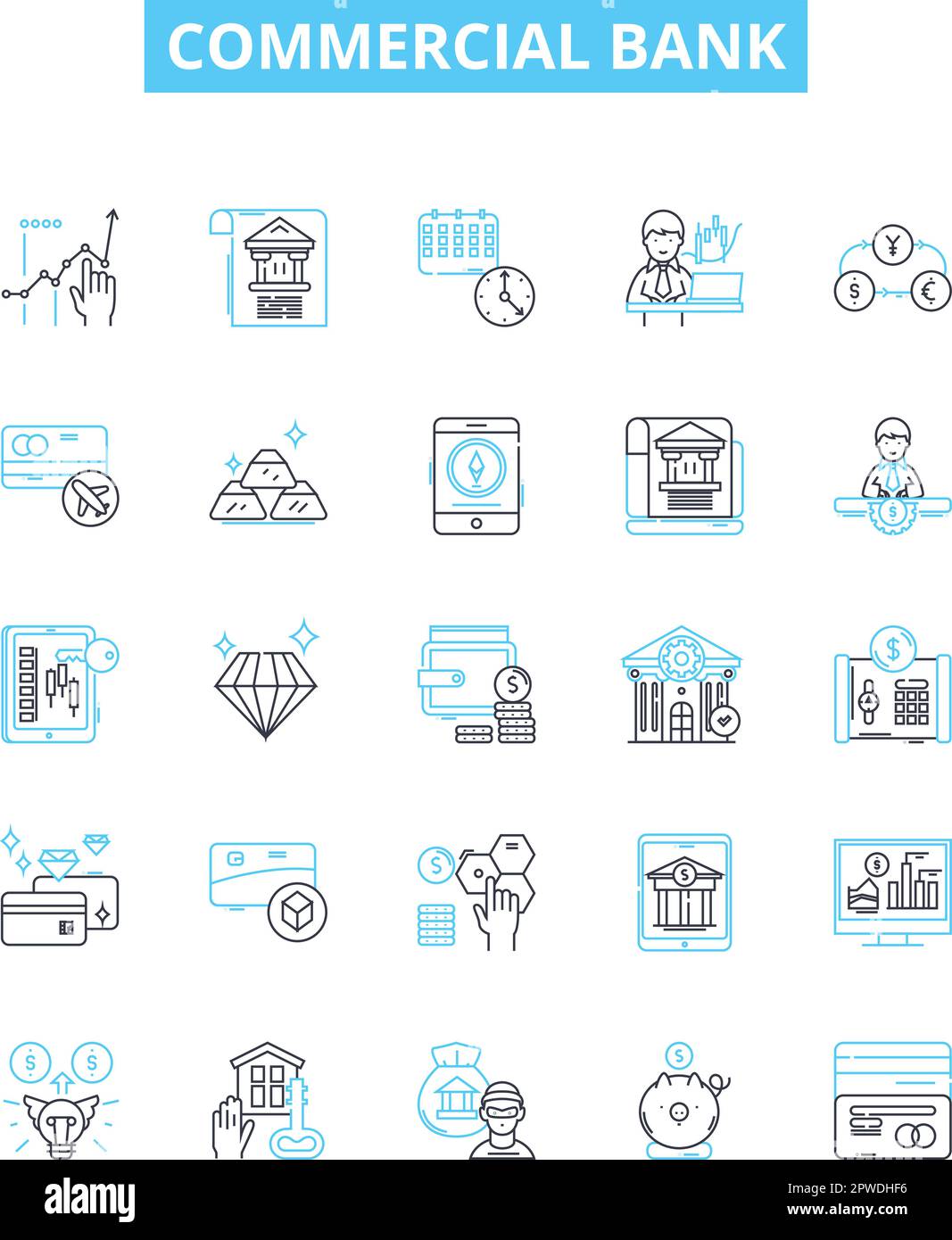Commercial bank vector line icons set. Bank, Commercial, Banking ...