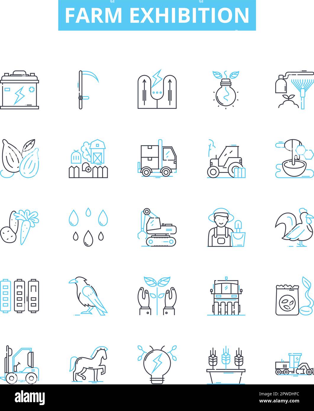 Farm exhibition vector line icons set. Farm, exhibition, agriculture ...