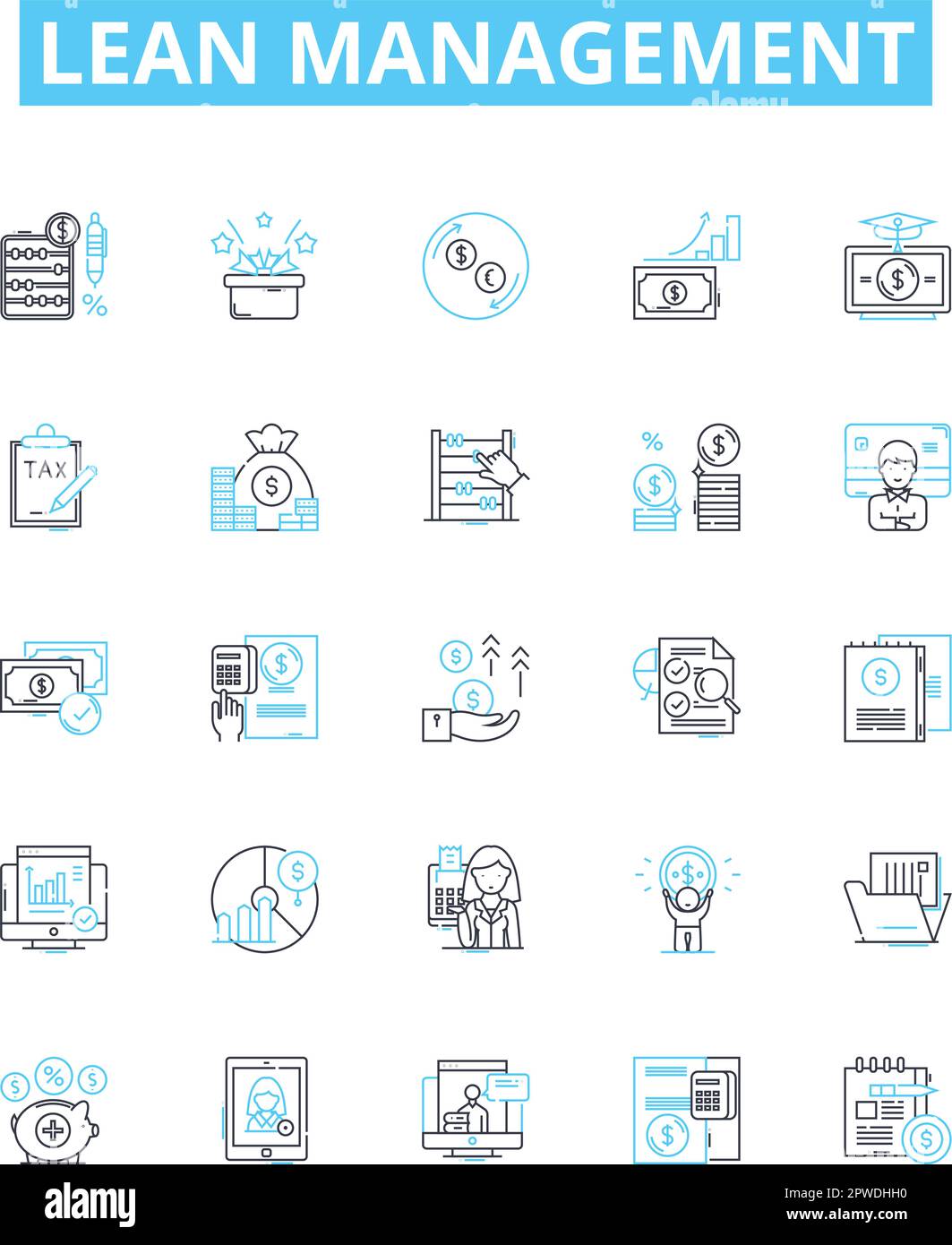 Lean Management vector line icons set. Lean, Management, Efficiency ...
