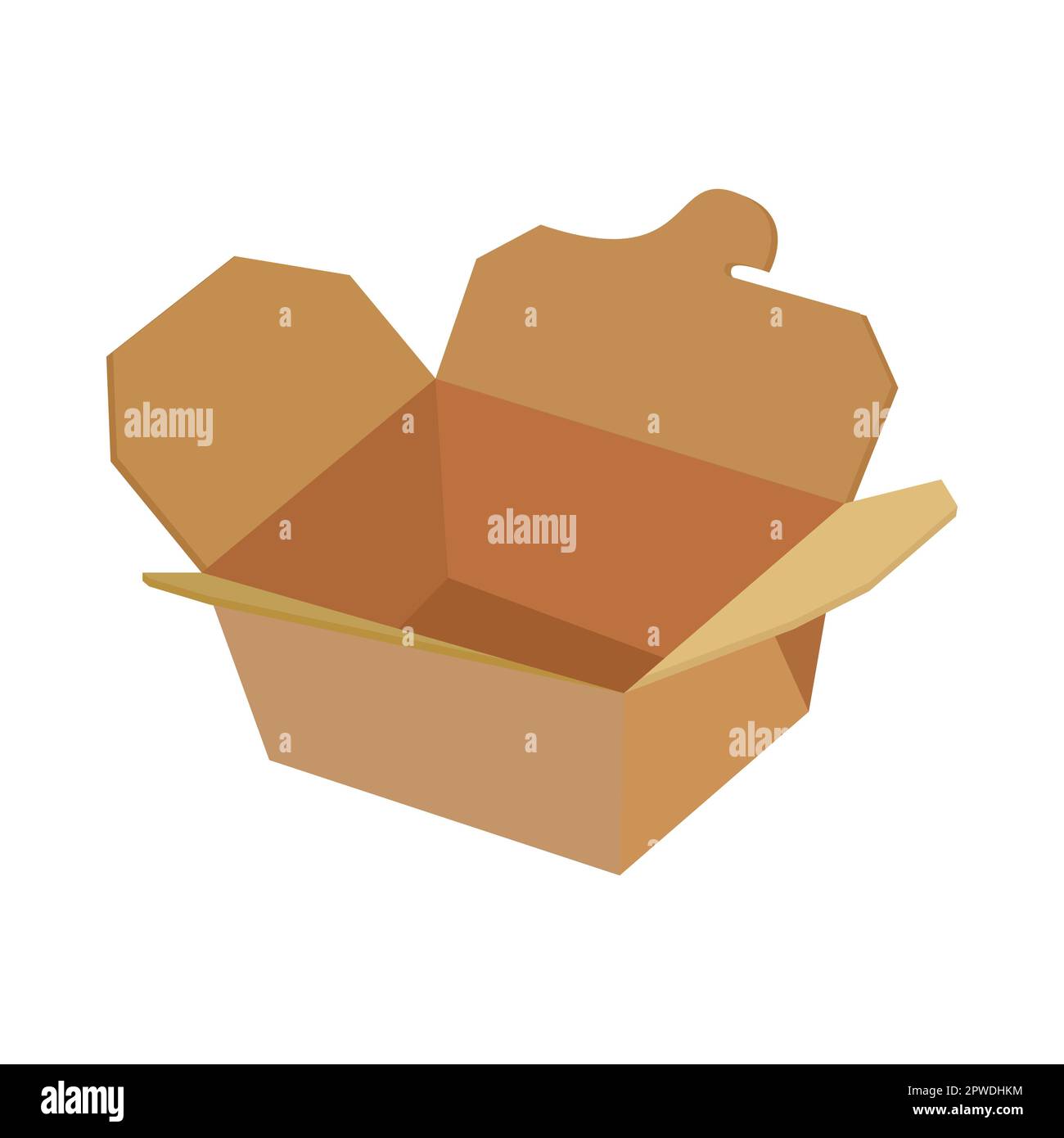 Carton rectangular opened high box for fast food vector illustration ...