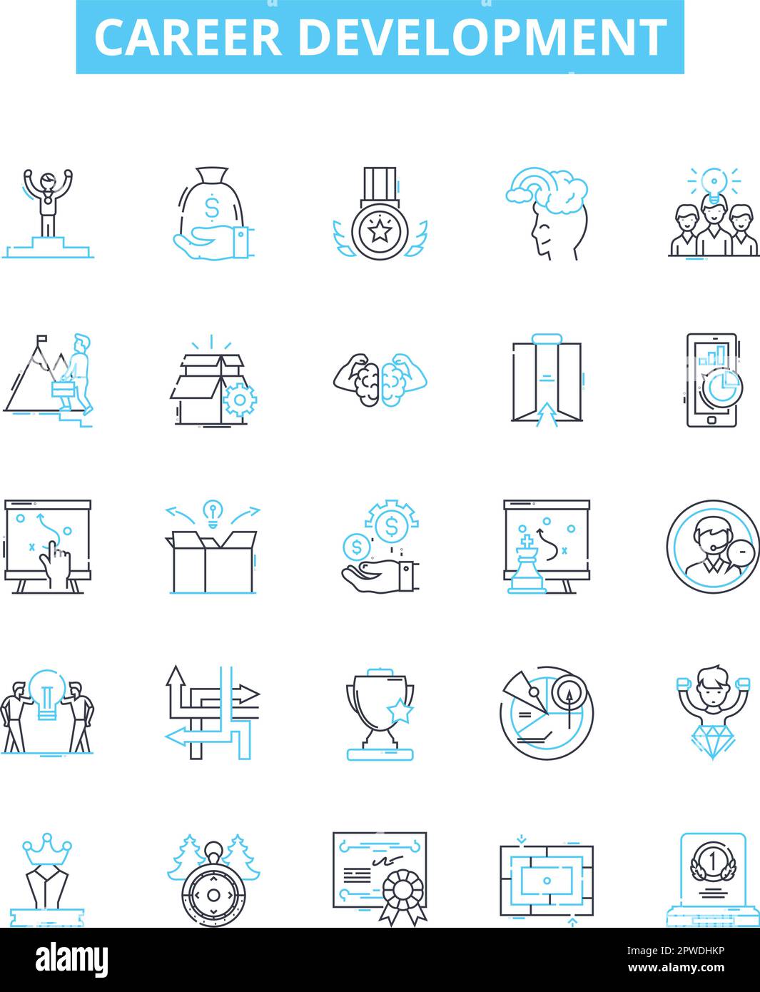 Career development vector line icons set. Career, Development ... Career development vector line icons set. Career, Development ...