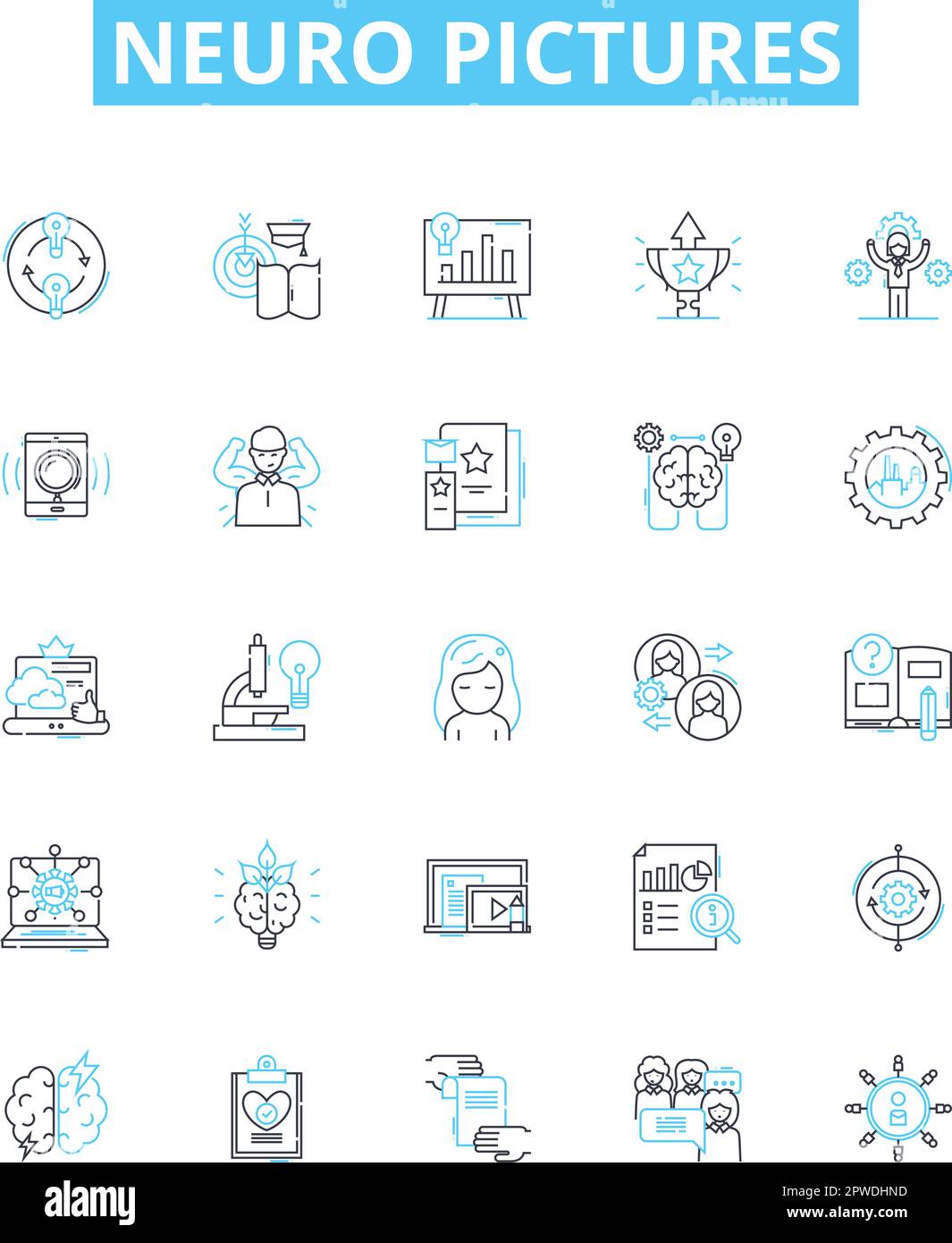 Neuro pictures vector line icons set. Neuroimage, Neurography, Brain ...