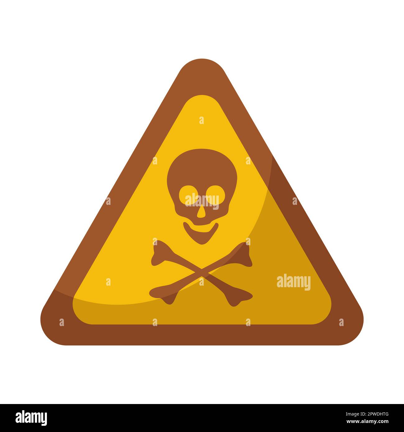 Danger sign with skull cartoon illustration Stock Vector Image & Art ...