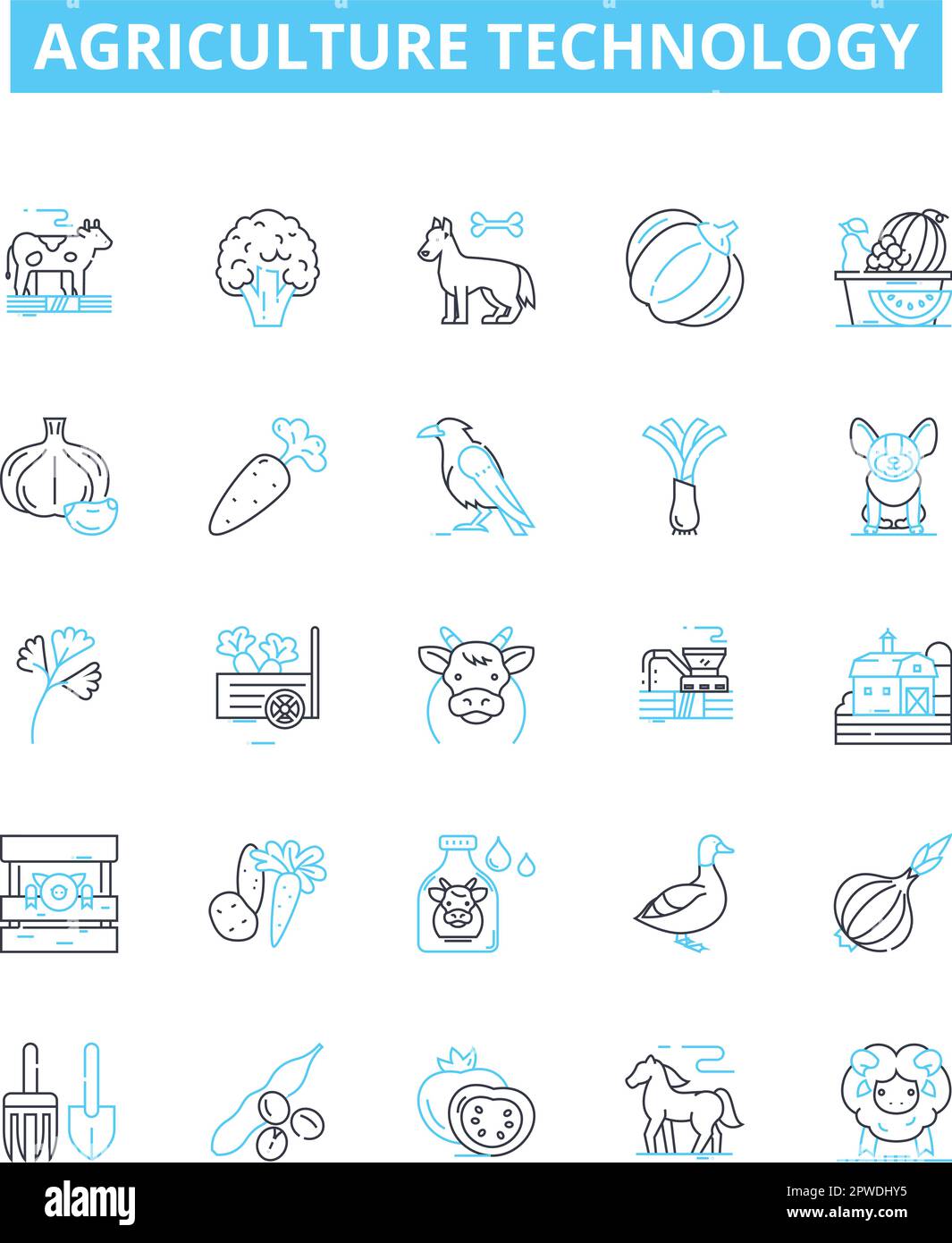 Agriculture technology vector line icons set. Technology, Agriculture ...