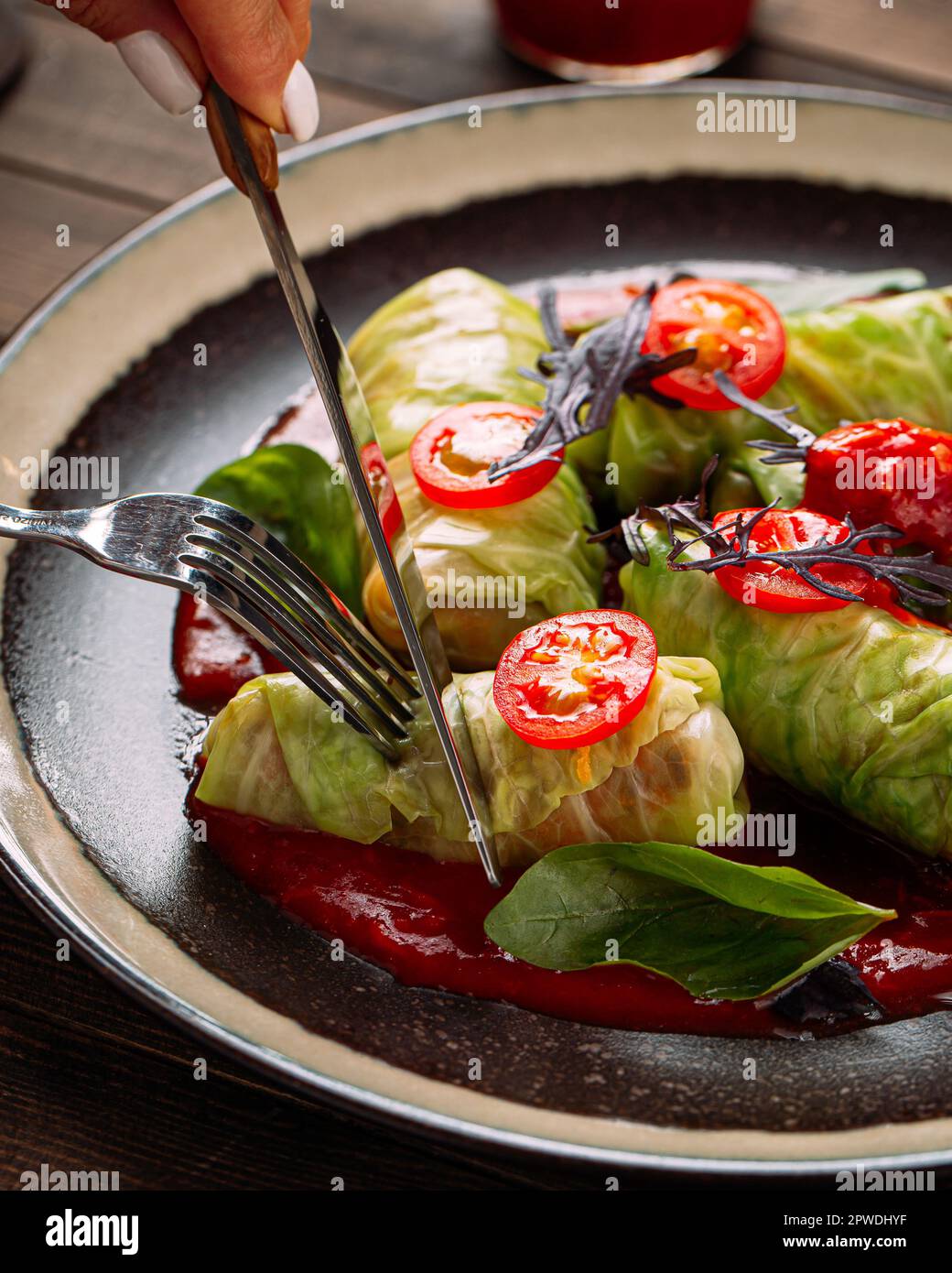 Russian cabbage rolls golubtsy with minced beef Stock Photo - Alamy
