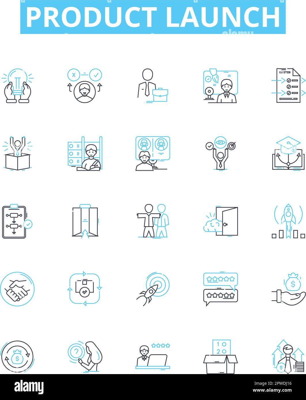 Product launch vector line icons set. Launch, Product, Concept ... Product launch vector line icons set. Launch, Product, Concept ...