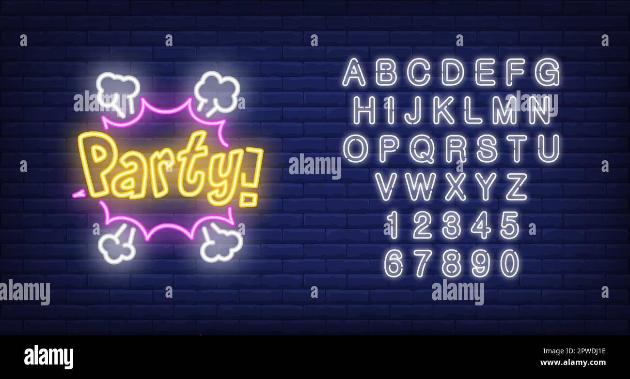 Night evening neon sign Stock Vector Images - Alamy