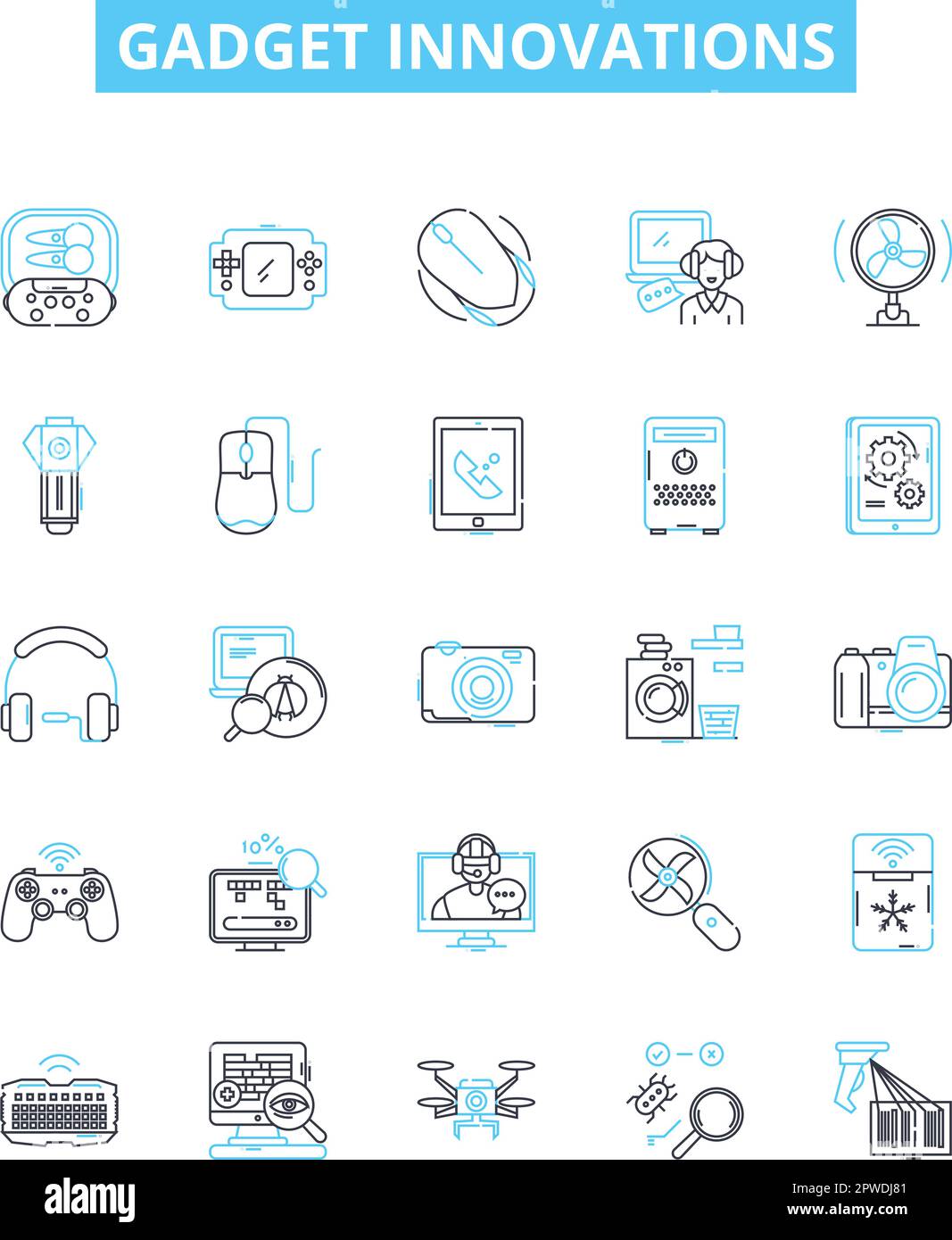 Gadget innovations vector line icons set. Tech, Gadgets, Innovation ...