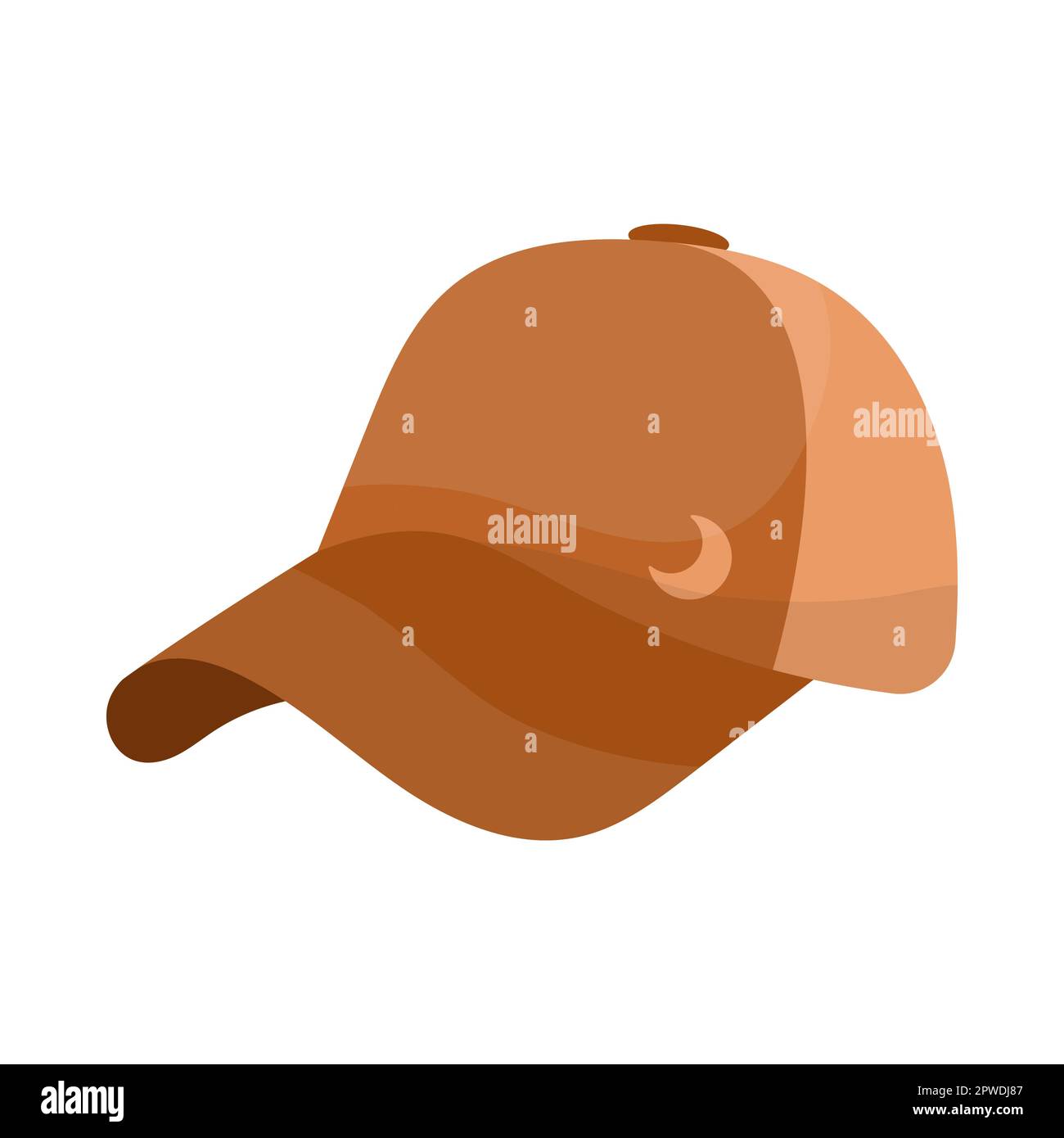 Side view of brown baseball cap vector illustration Stock Vector Image ...
