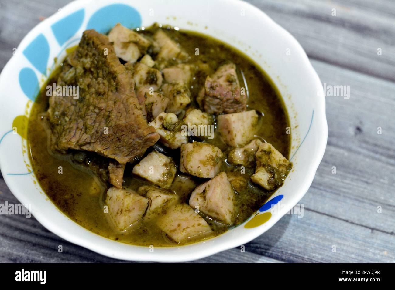 Egyptian kolkas plate cuisine, a delicious taro root stew made with a ...