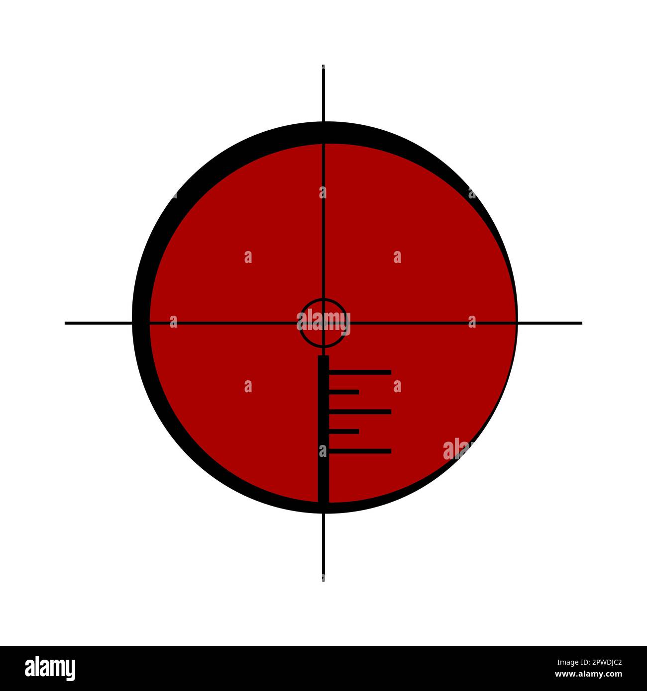 Circular red gun or rifle sight viewfinder cartoon illustration Stock ...