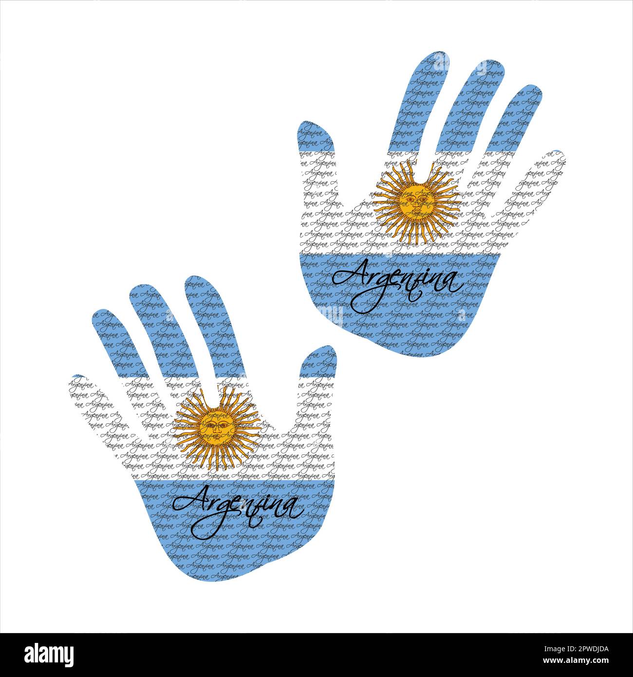 Hand drawn vector illustration with argentina flag pattern great for ...