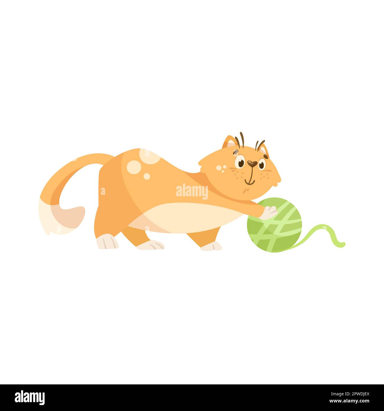 Cartoon cat playing ball yarn hi-res stock photography and images - Alamy