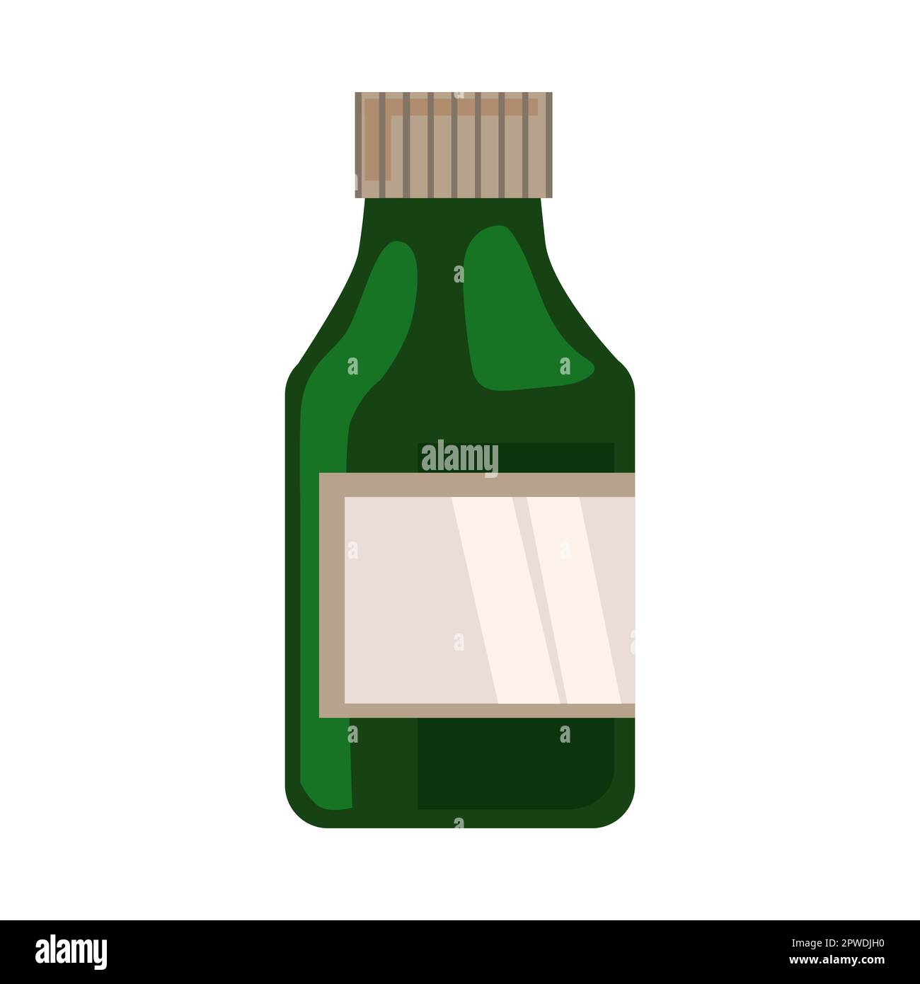 Green bottle of medicine with label cartoon illustration Stock Vector ...
