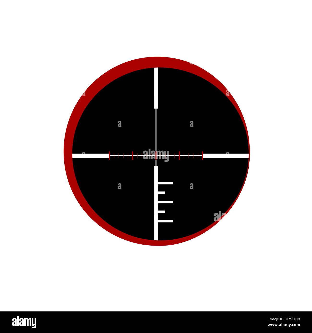 Circular black sniper scope or crosshair cartoon illustration Stock ...
