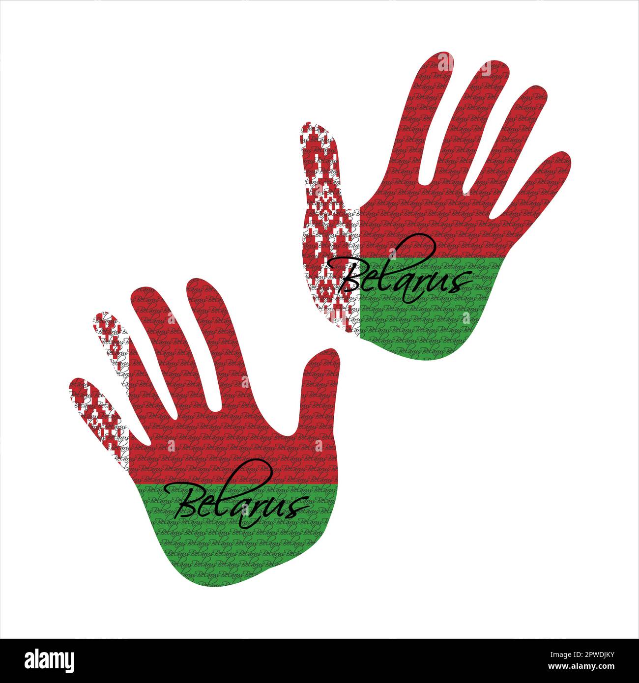 Hand drawn vector illustration with belarus flag pattern great for ...