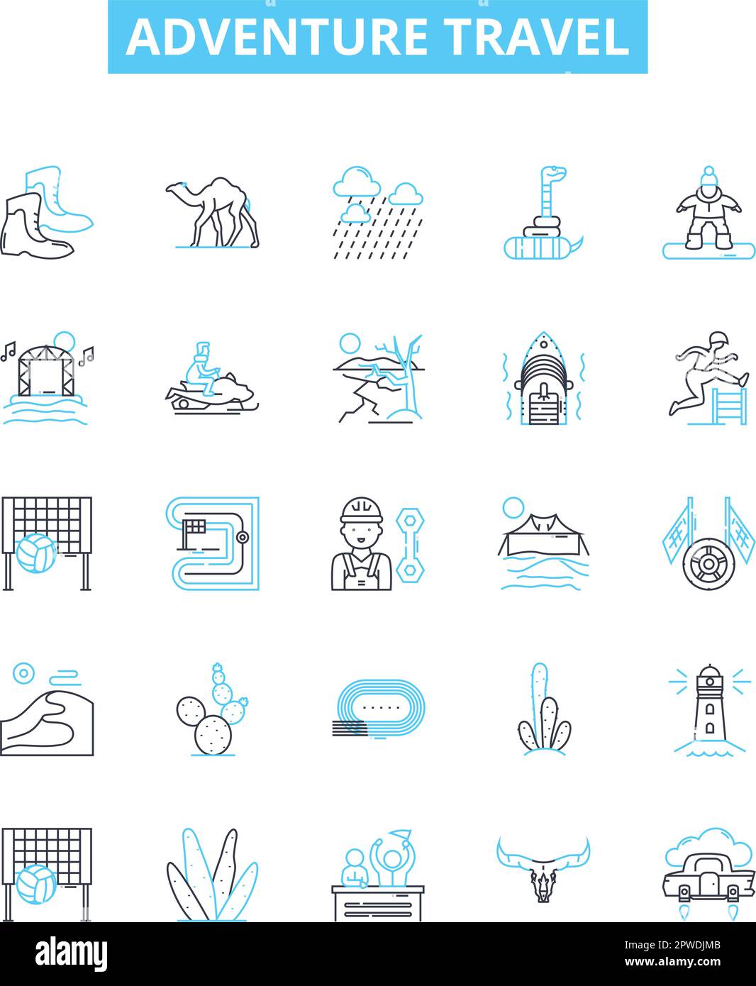 Adventure travel vector line icons set. Adventure, Travel, Expedition ...