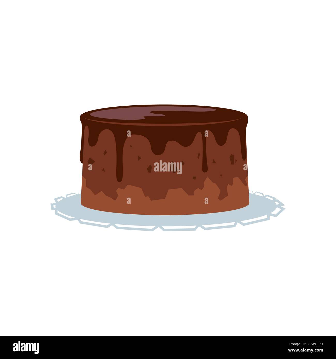 Chocolate cake with topping cartoon illustration Stock Vector Image ...