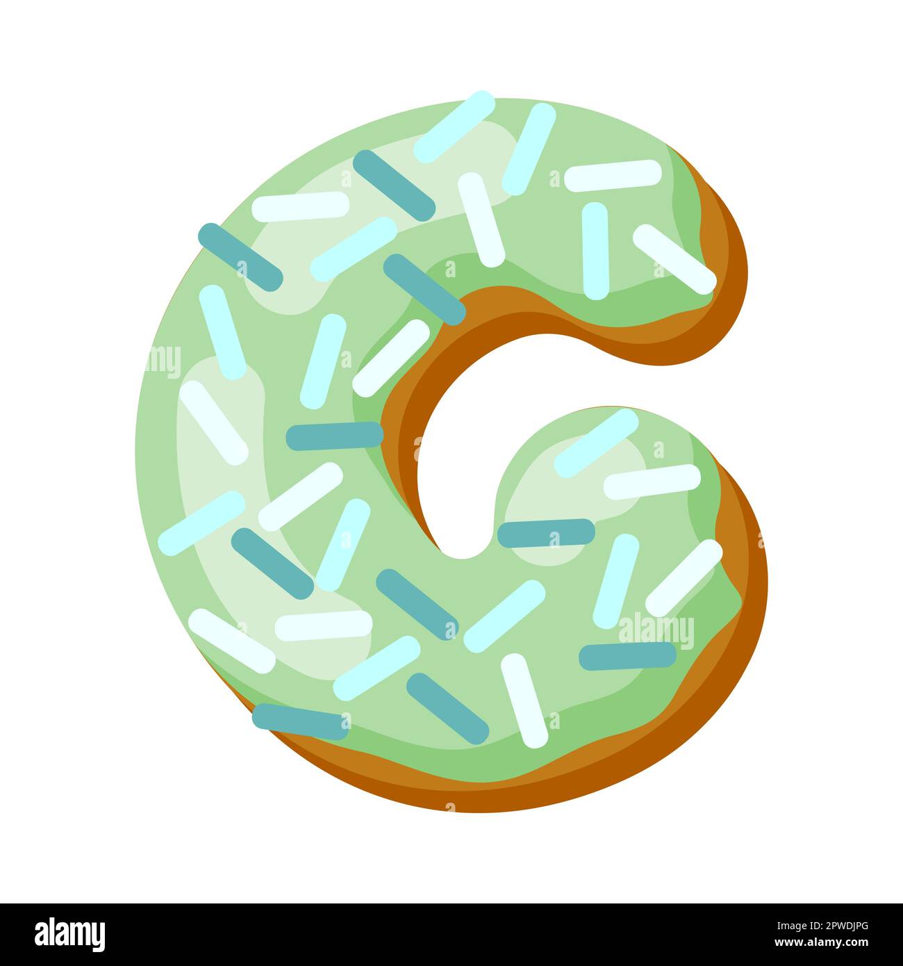 Letter g in donut font vector illustration Stock Vector Image & Art - Alamy
