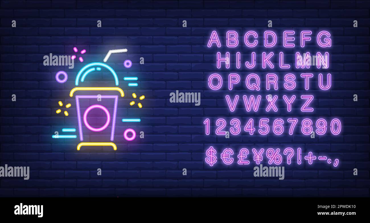 Neon icon of milkshake Stock Vector Image & Art - Alamy