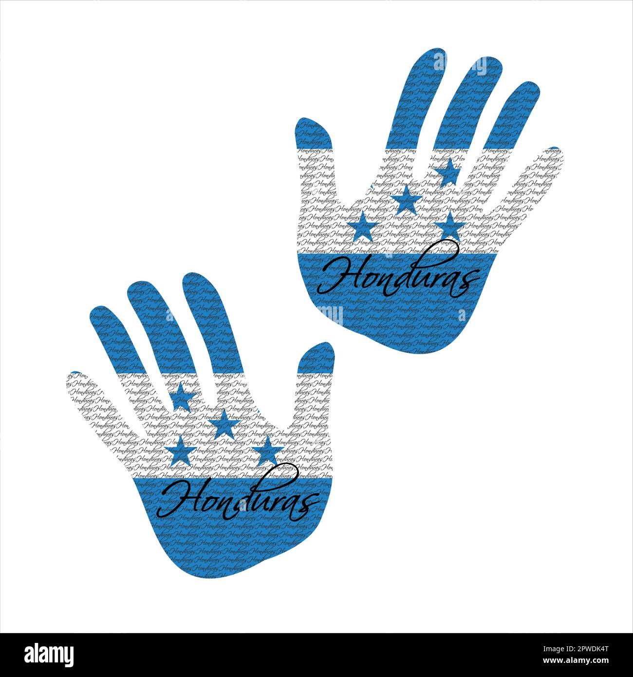 Hand drawn vector illustration with honduras flag pattern great for ...