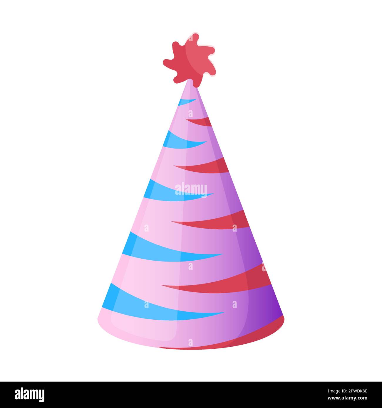 colorful Cone with with a striped pattern, cap for happy birthday party ...