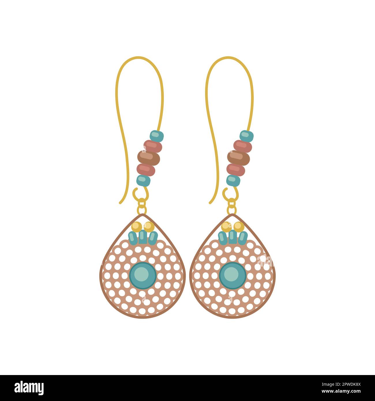 Female earrings in boho style vector illustration Stock Vector Image ...