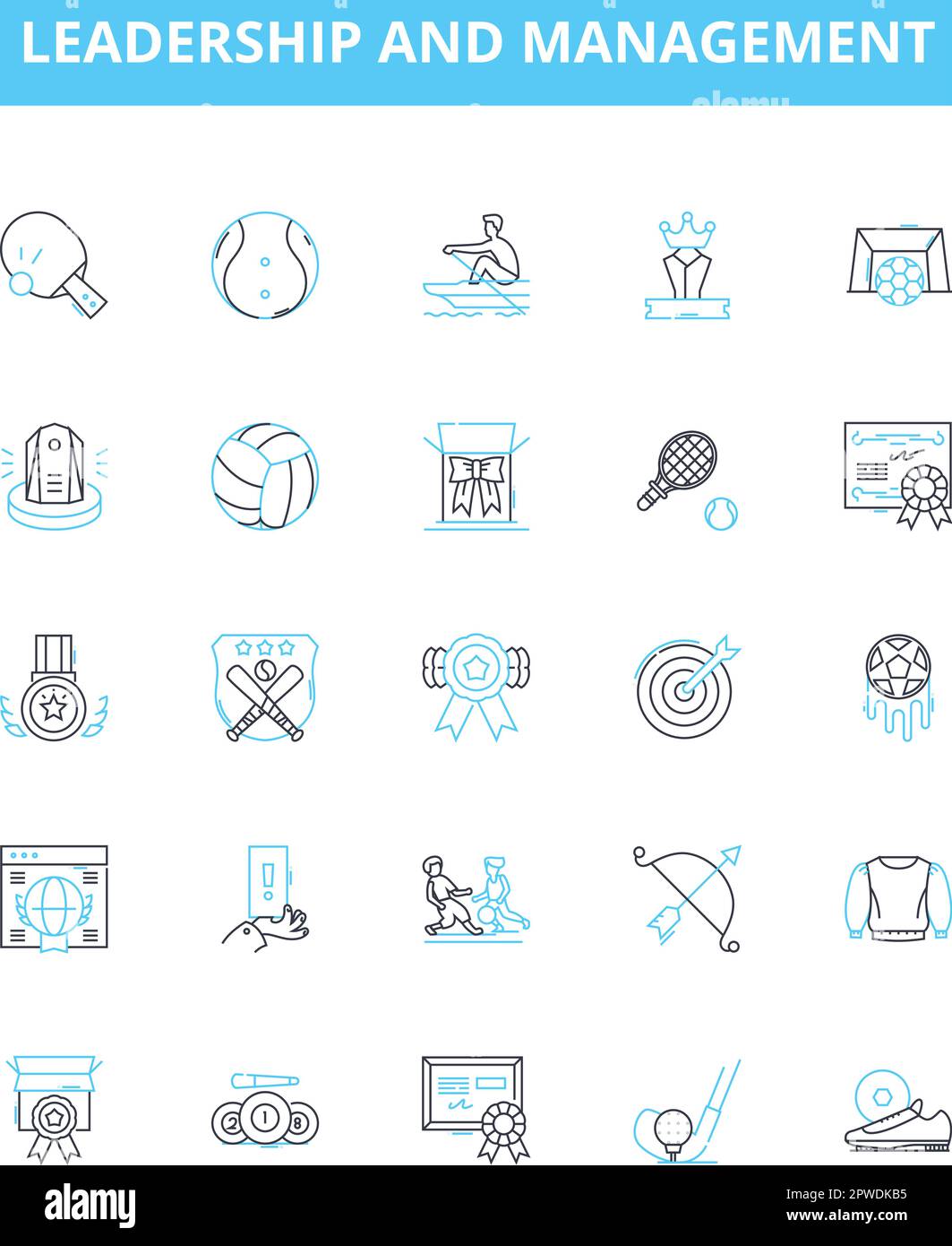 Leadership and management vector line icons set. Leadership, Management ...