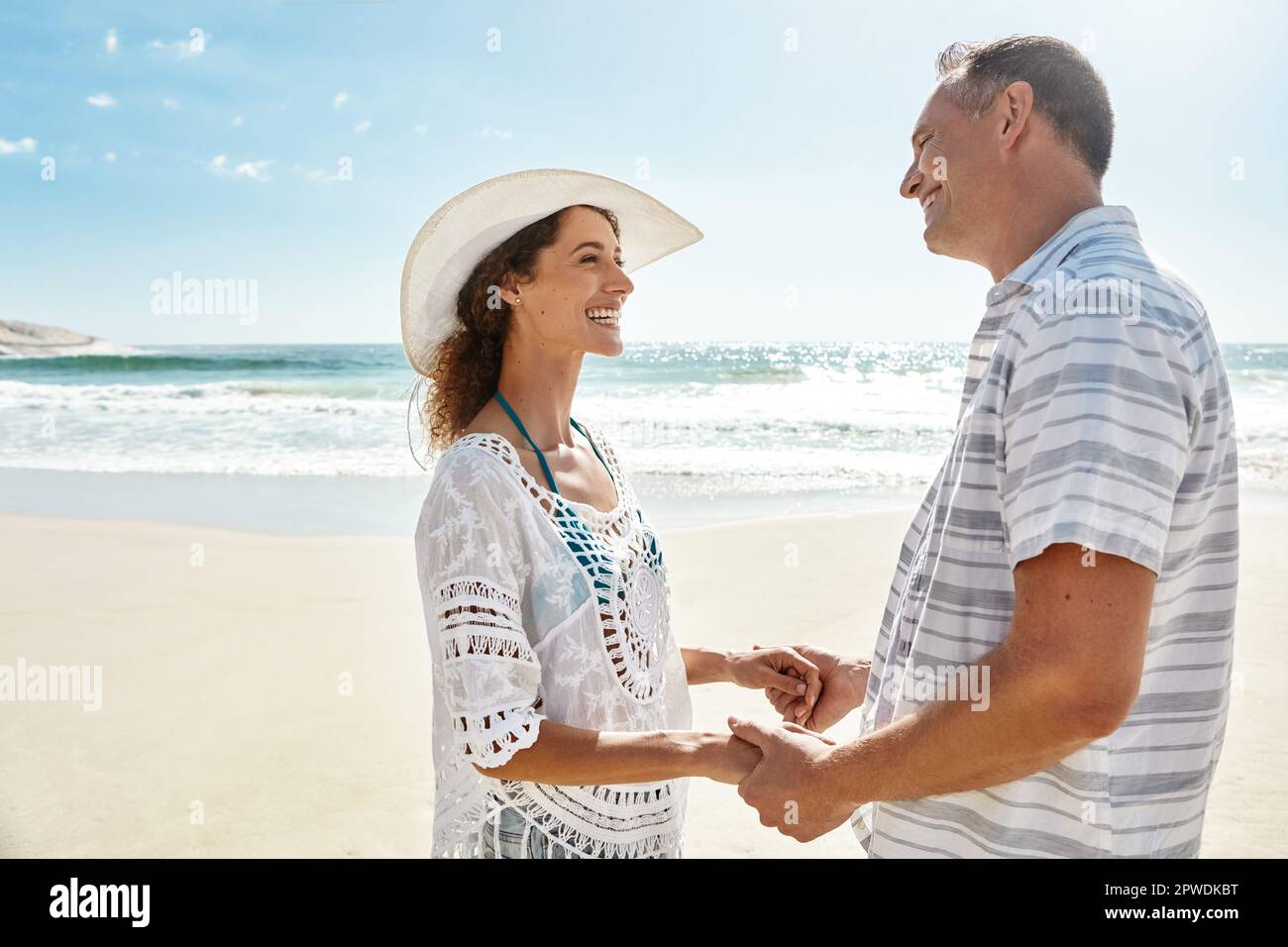 Blissful days at the beach. a mature couple enjoying some quality time ...