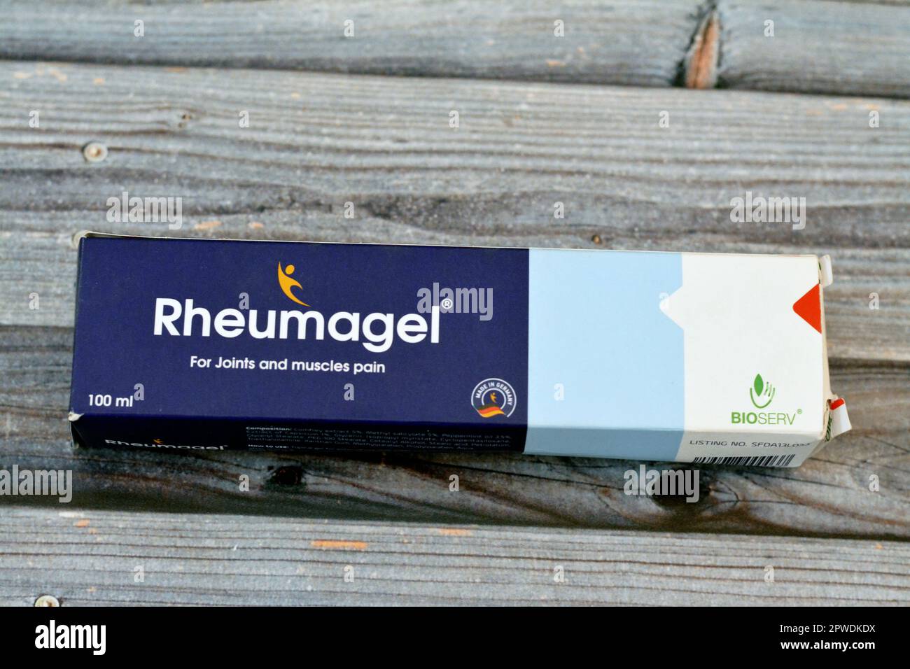 Giza, Egypt, April 28 2023: Rheumagel Gel 100 gm, an aqueous gel with ...