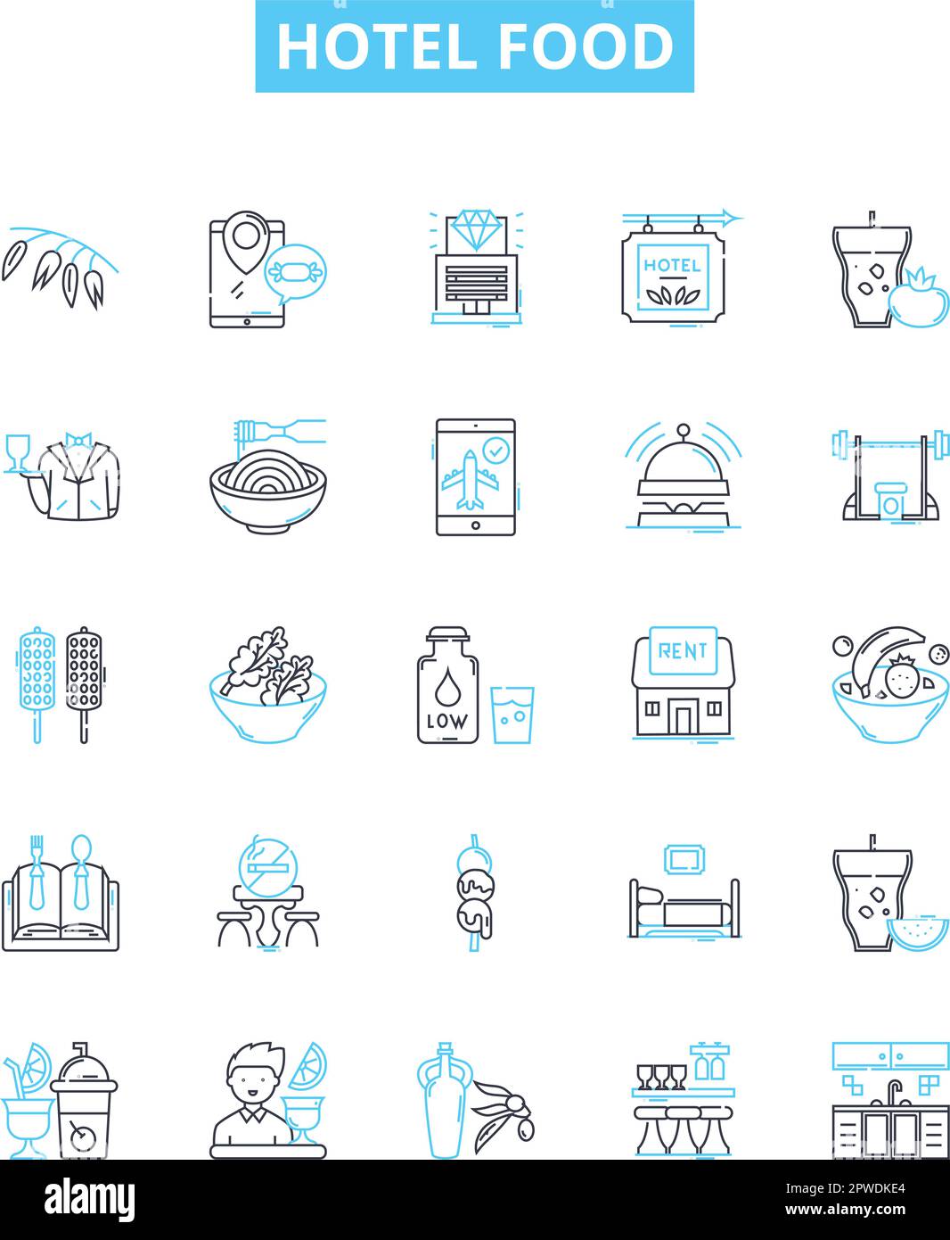 Hotel food vector line icons set. Hotel, Food, Cuisine, Menu, Dining ...