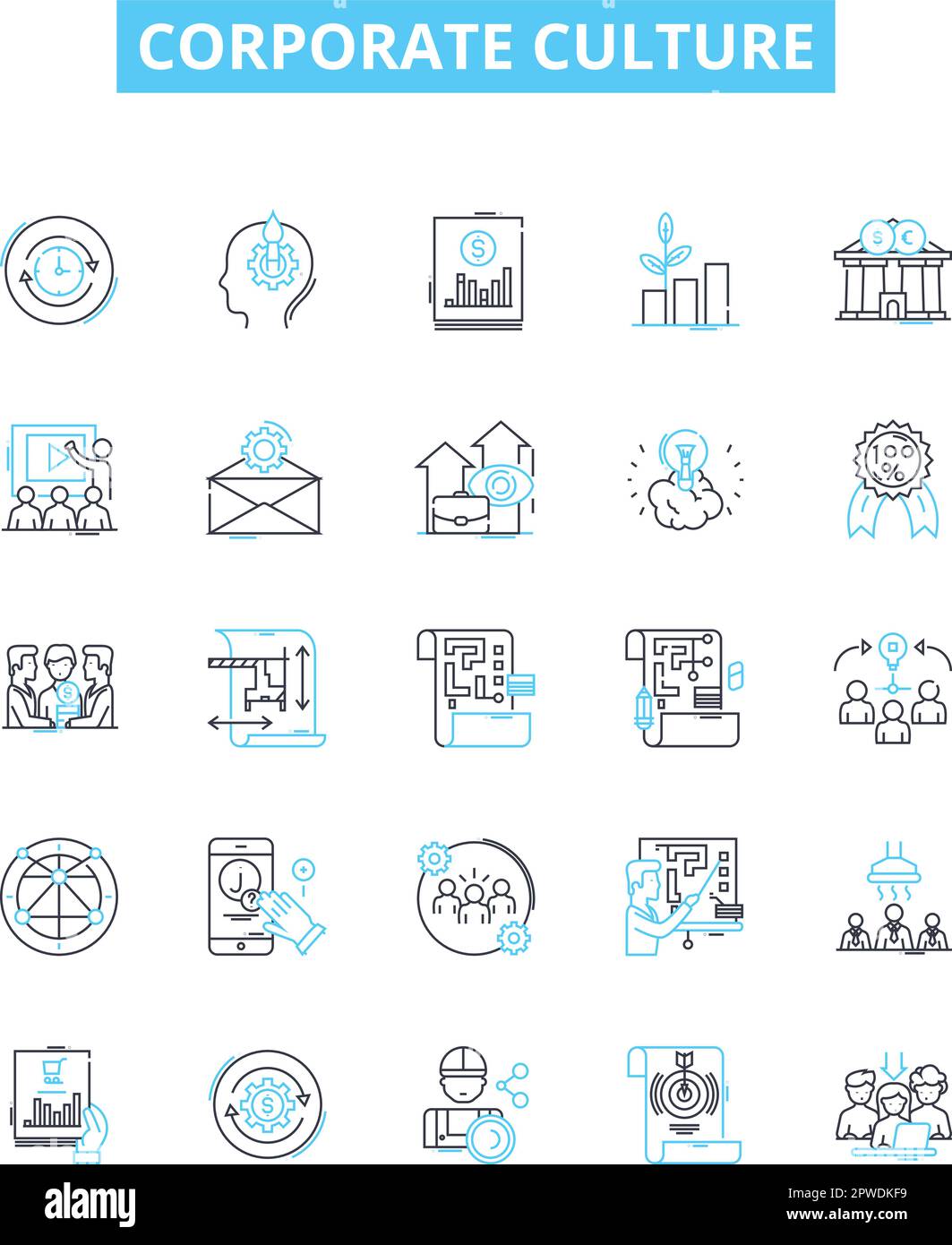 Corporate culture vector line icons set. Business, Professionalism ...
