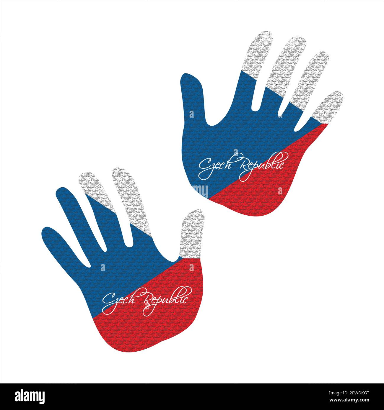 Hand drawn vector illustration with czech republic flag pattern great ...