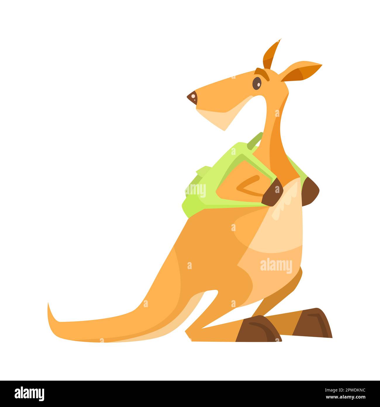 Cute kangaroo with backpack vector illustration Stock Vector Image ...