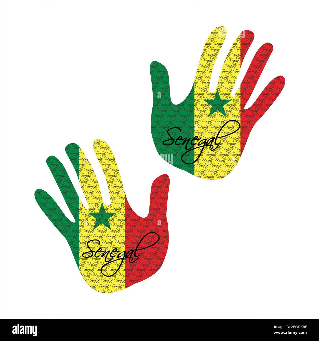 Hand drawn vector illustration with senegal flag pattern great for ...