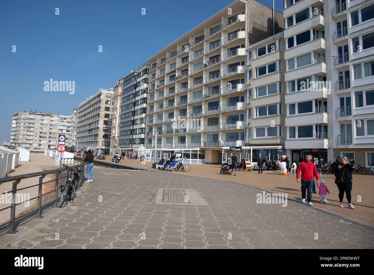 Vacation high rise condominiums on the beach in Ostend, Belgium Stock ...